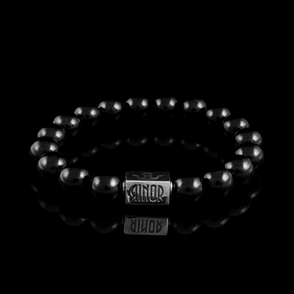 Pánský náramek Obsidián Classic | Rinor.cz - VYBERTE VELIKOST (obvod zápěstí): L (17,5 - 18,5 cm)